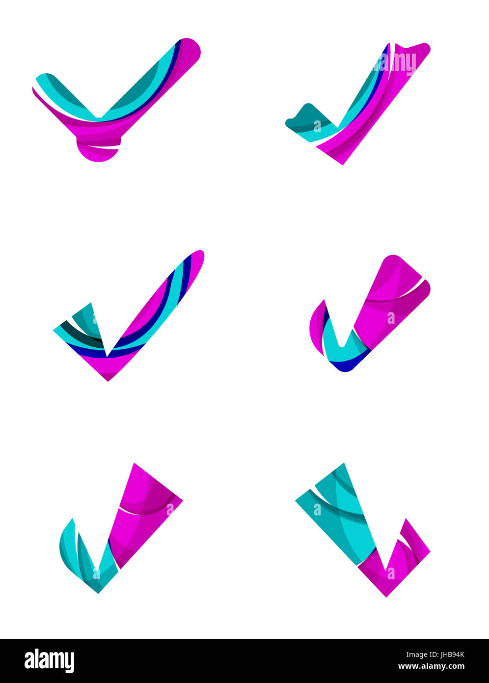 Set of abstract OK and tick icons, business logotype concepts, clean ...