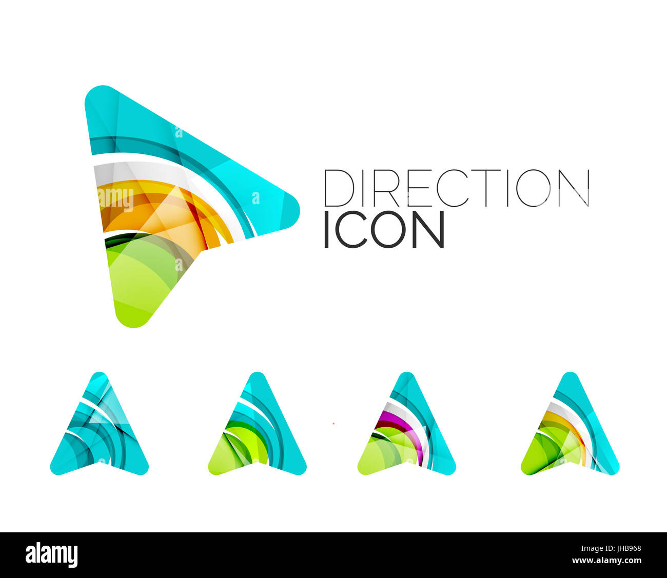 Set of abstract directional arrow icons, business logotype gps concepts ...