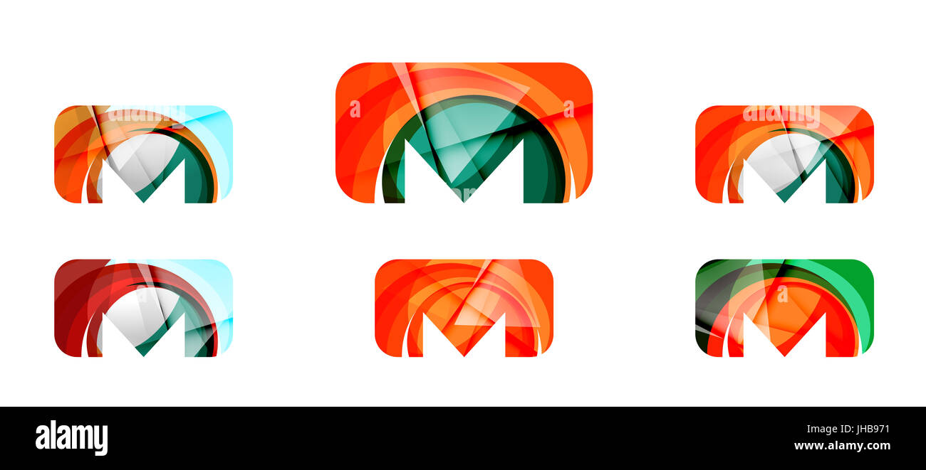 Set of abstract email icon, business logotype concepts, clean modern ...