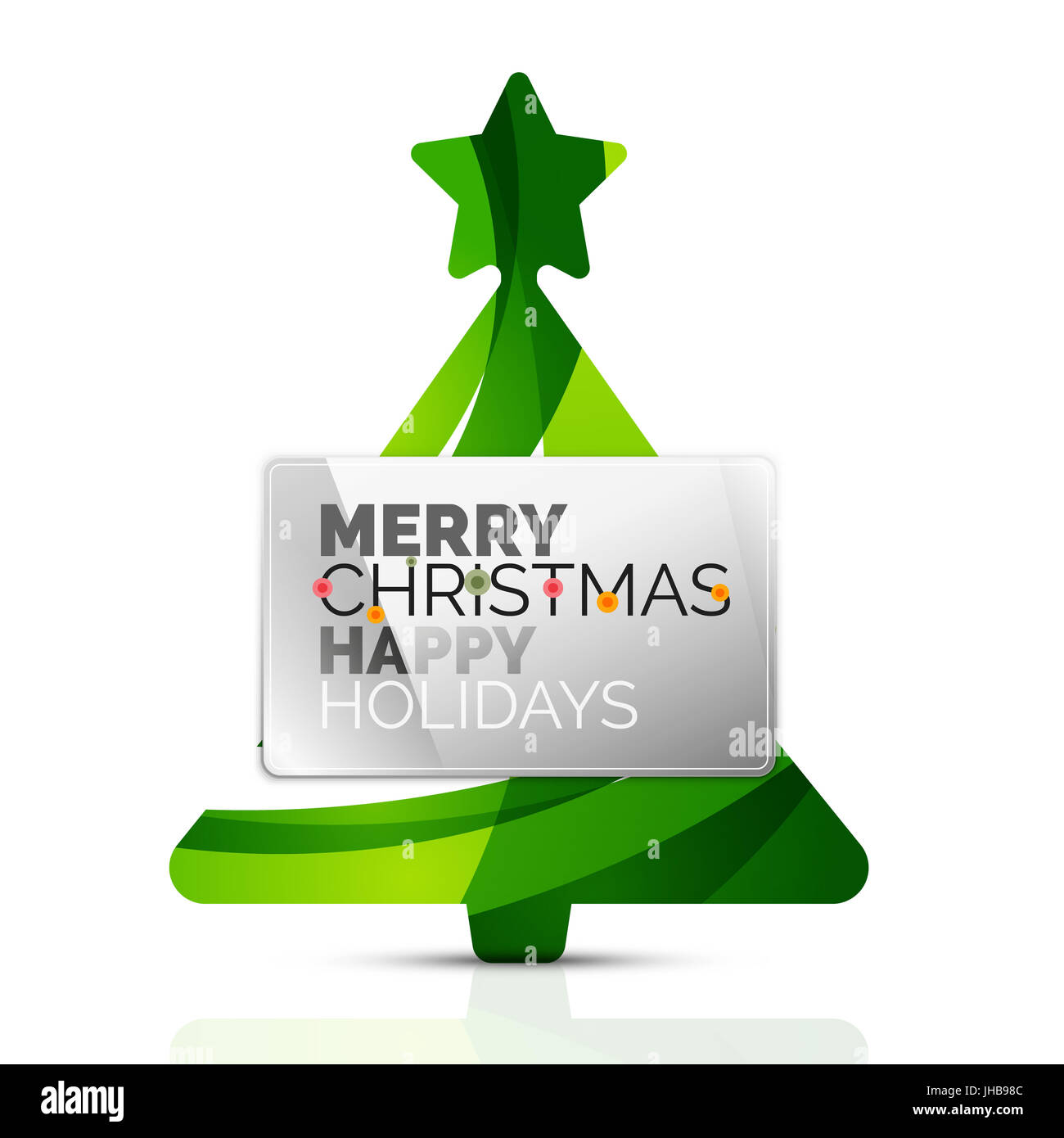 Christmas tree with message board. Vector illustration Stock Photo - Alamy