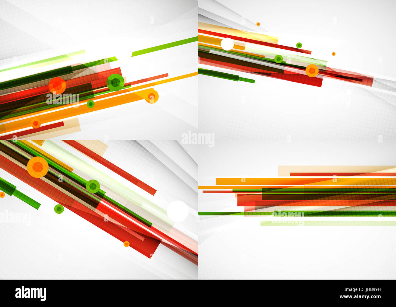 Set of colorful abstract backgrounds. Overlapping color straight lines ...