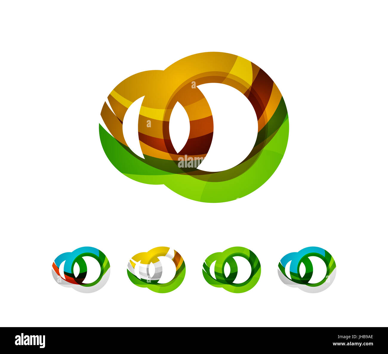 Set of infinity concepts, loop logo designs. Modern color flowing wave ...