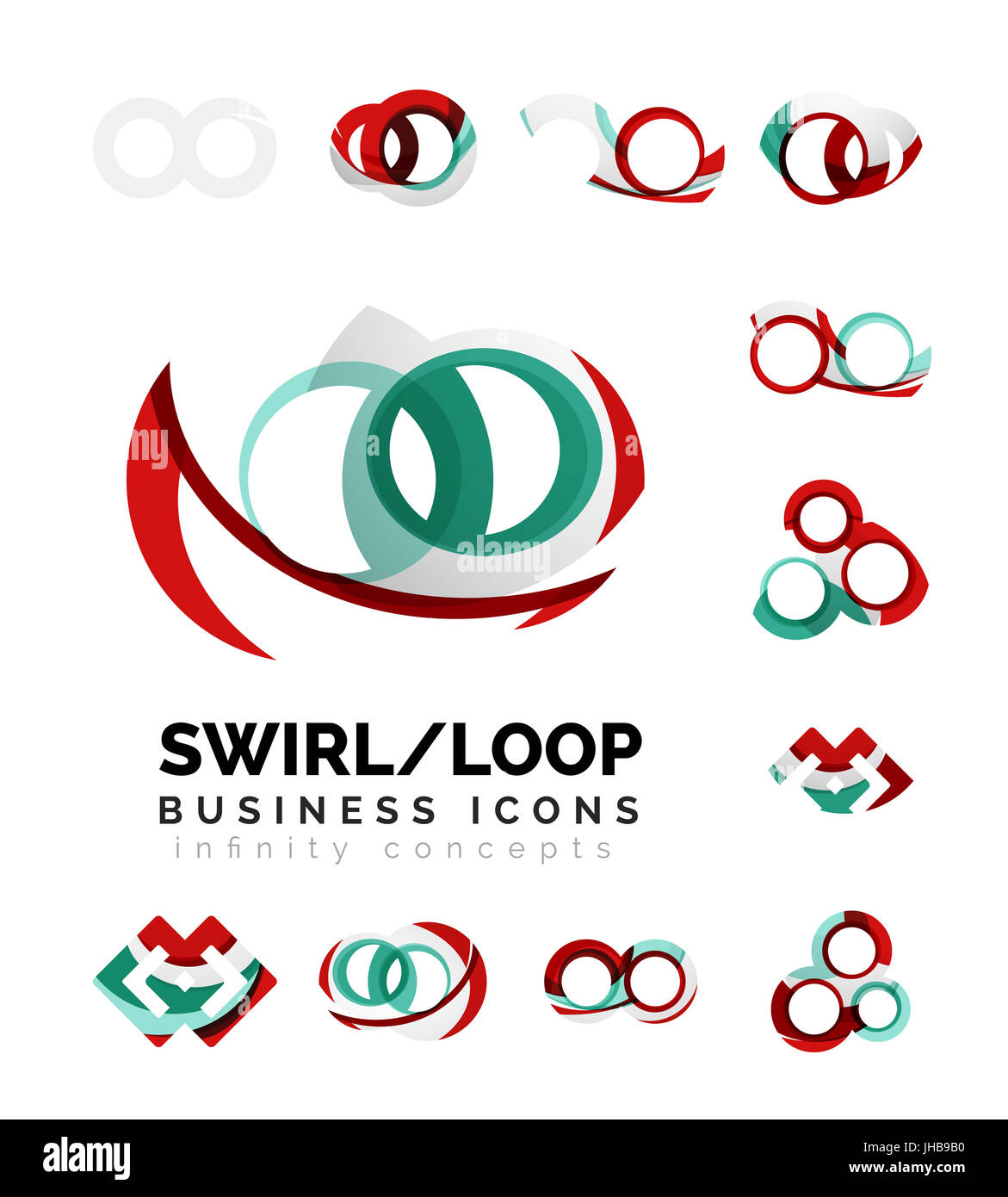 Set of infinity concepts, loop logo designs. Modern color flowing wave ...