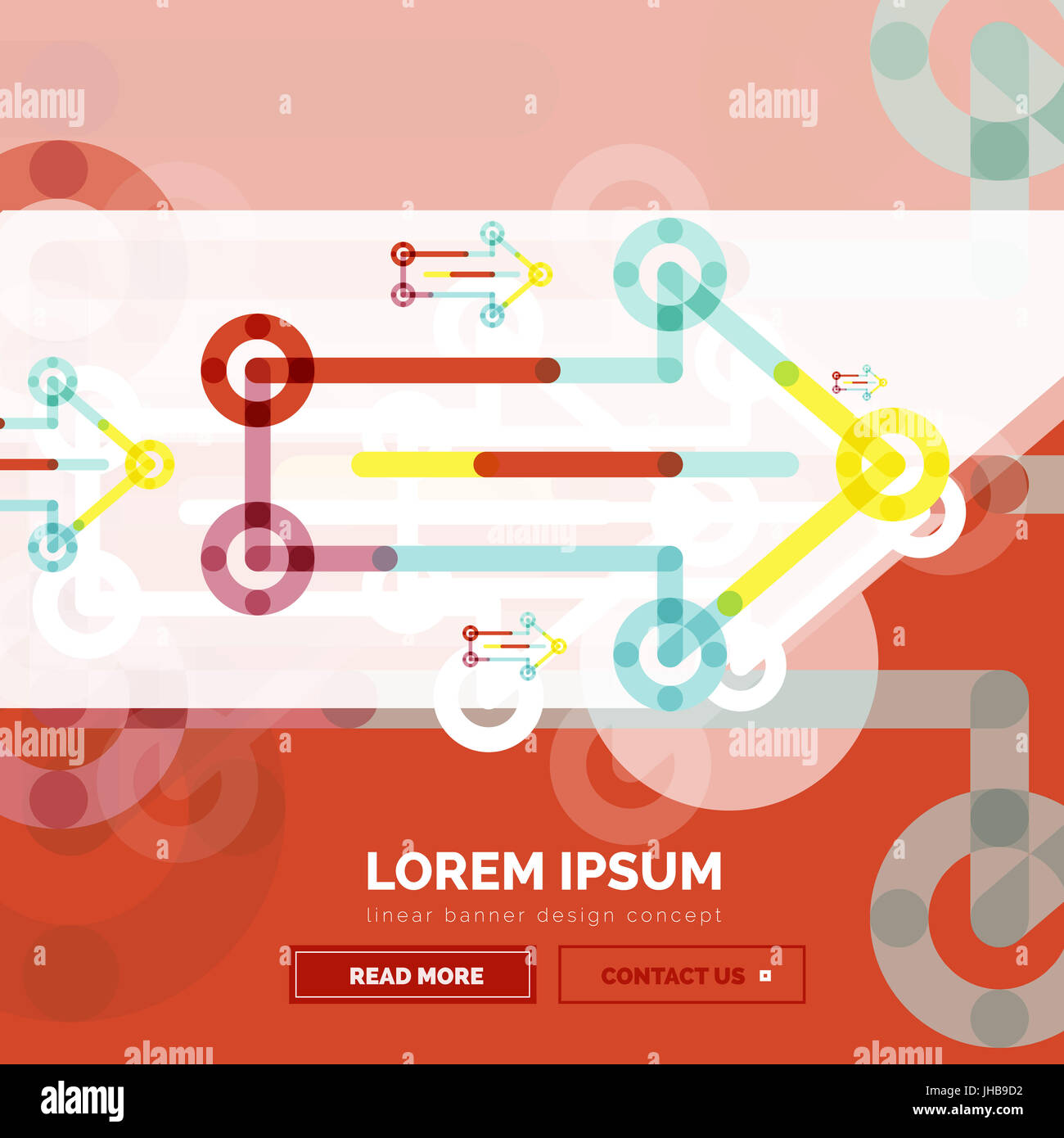 Abstract square banner template with arrows, linear design style ...