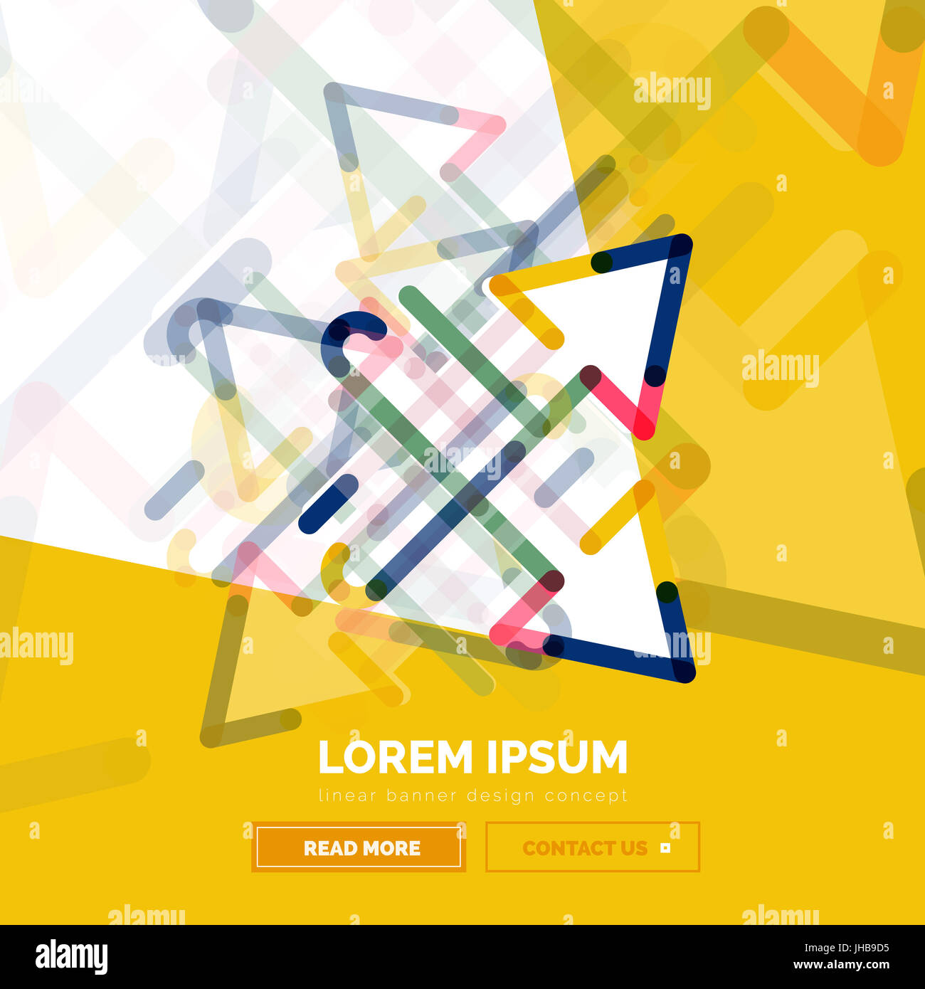 Abstract square banner template with arrows, linear design style ...