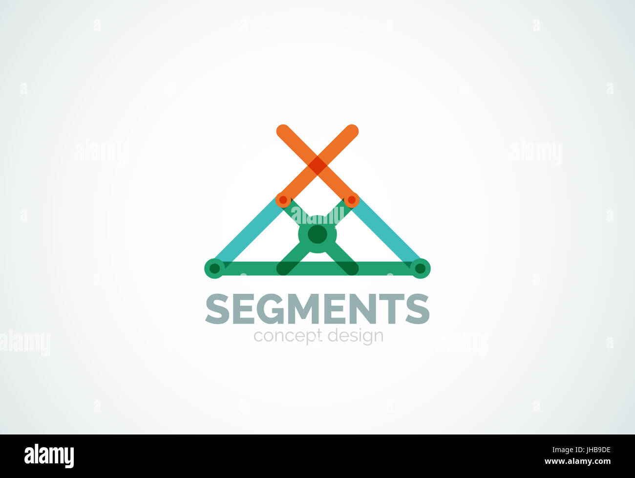 Outline minimal abstract geometric logo, linear business icon made of ...