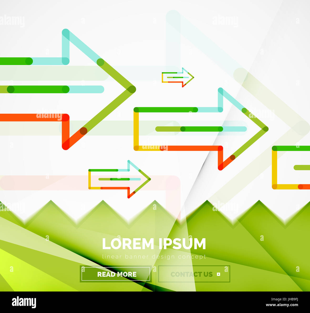 Abstract square banner template with arrows, linear design style ...