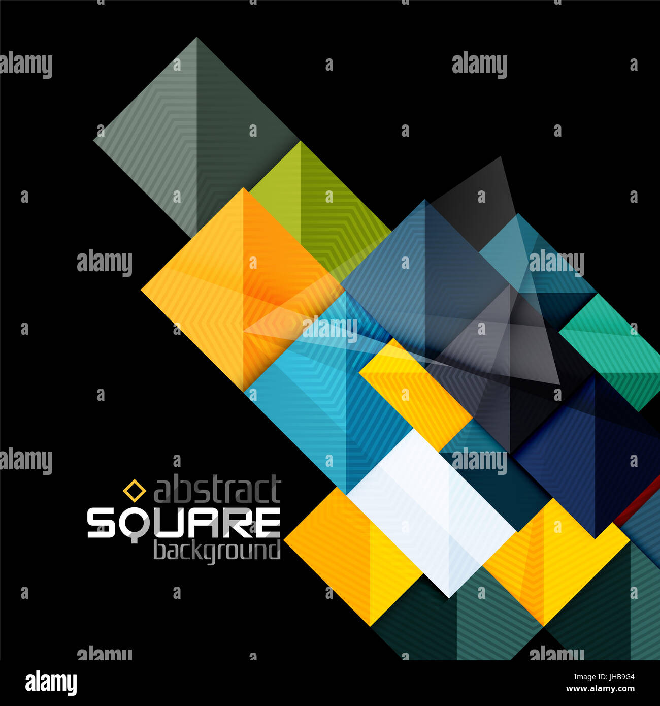 Glossy color squares on black. Geometric abstract background for your ...