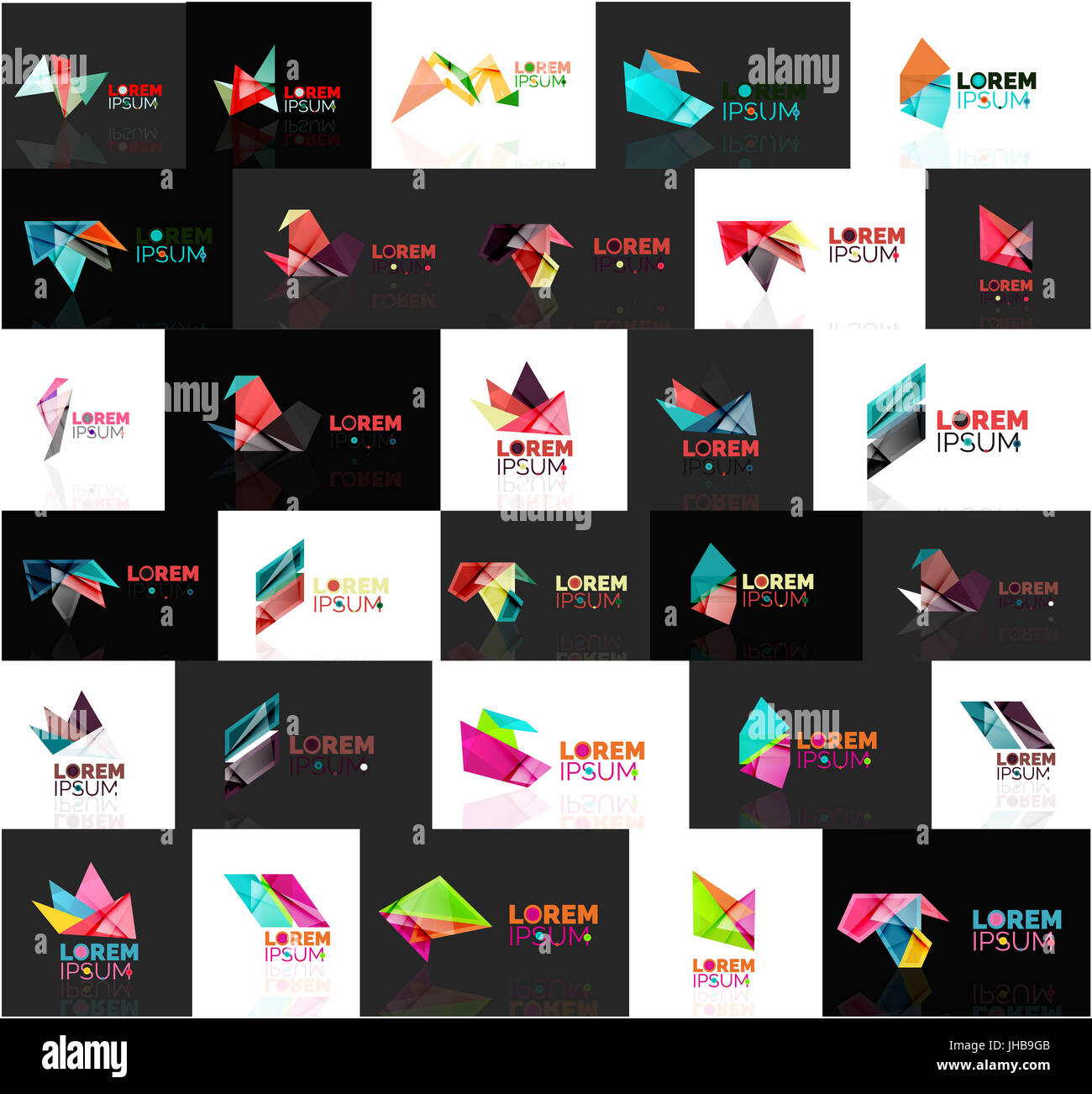 Triangle geometric shapes, set of abstract logos. Vector illustration ...