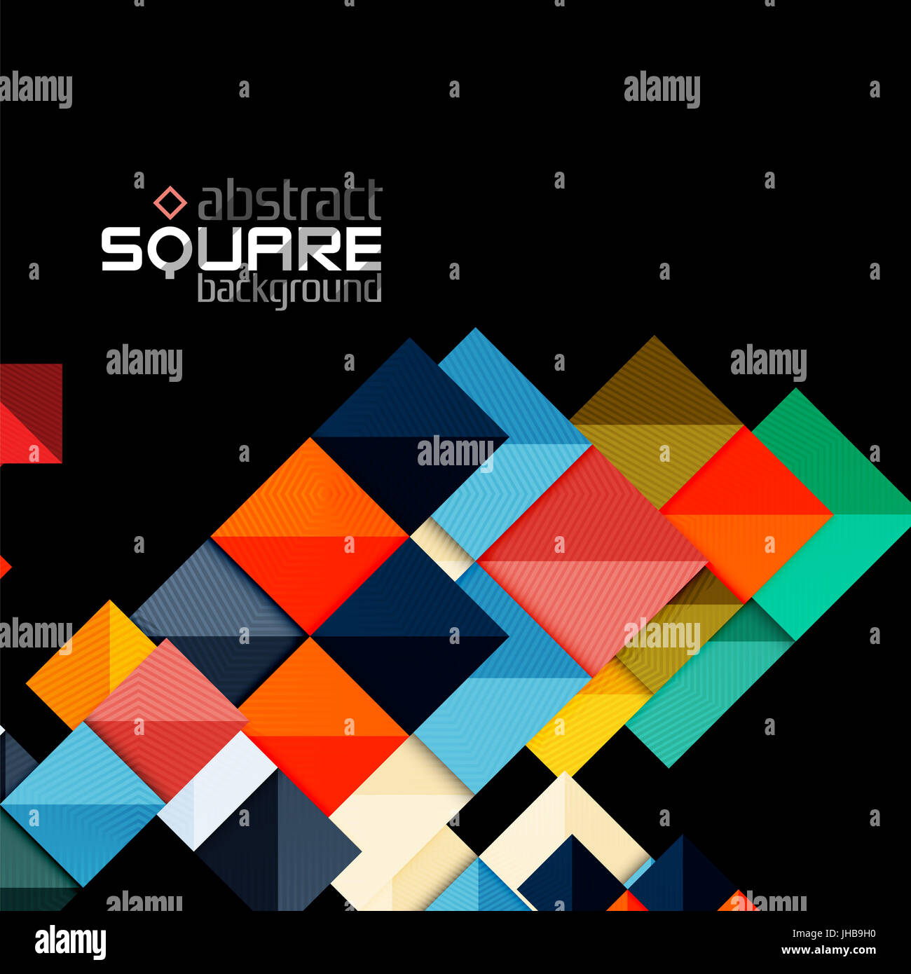 Glossy color squares on black. Geometric abstract background for your ...