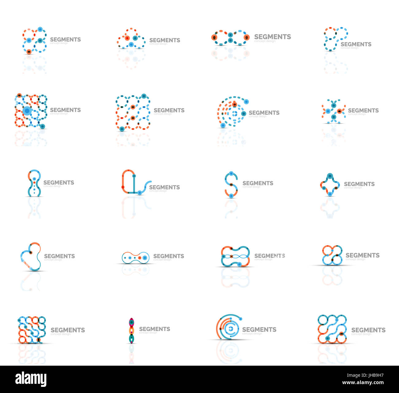 Outline swirl and circle minimal abstract geometric logo set. Linear ...