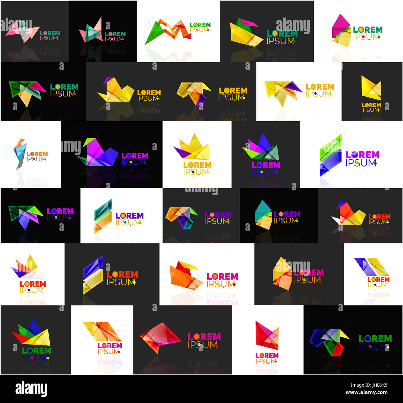 Triangle geometric shapes, set of abstract logos. Vector illustration ...