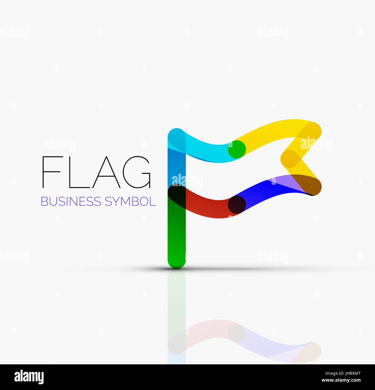 Logo flag, abstract vector linear geometric business icon Stock Photo ...