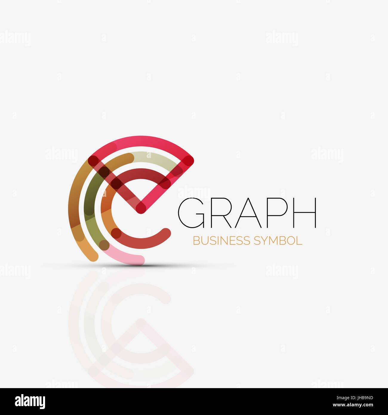 Vector abstract logo idea, linear chart or graph business icon ...