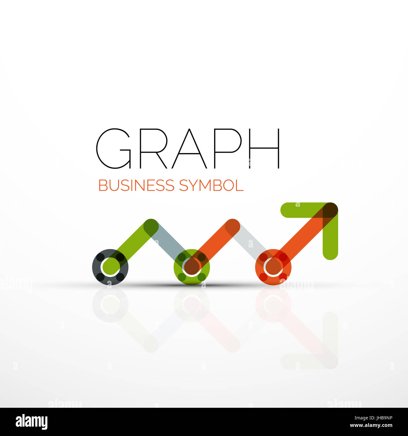 Vector abstract logo idea, linear chart or graph business icon ...