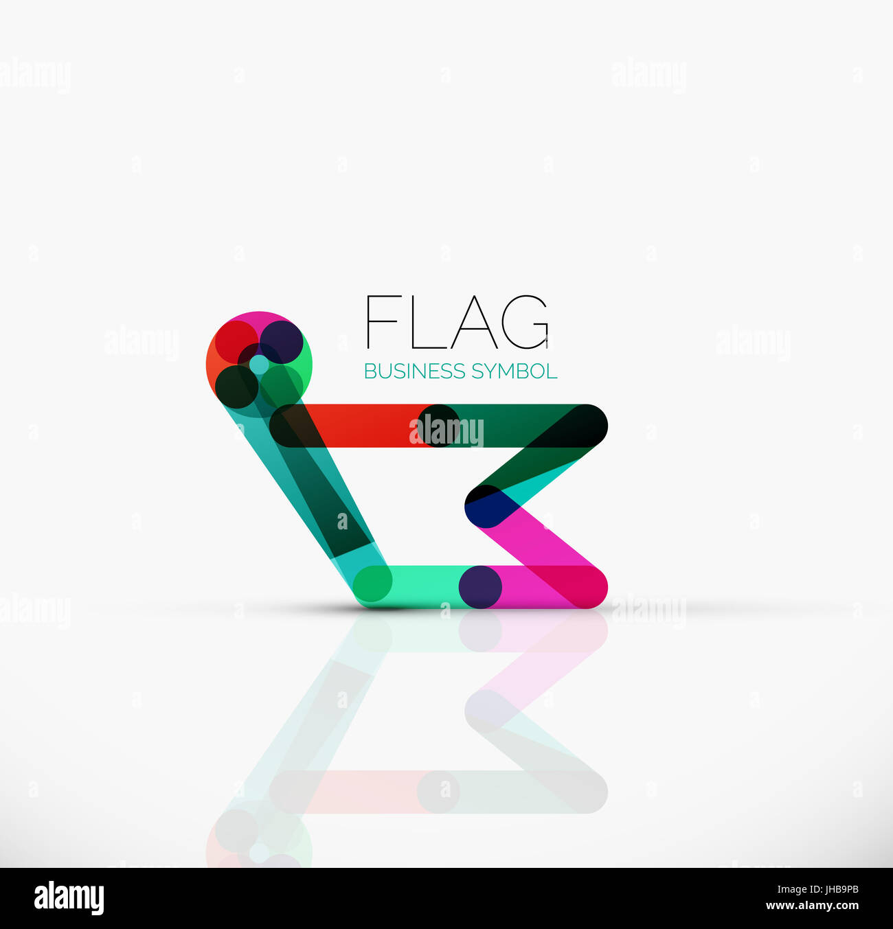 Logo flag, abstract vector linear geometric business icon Stock Photo ...