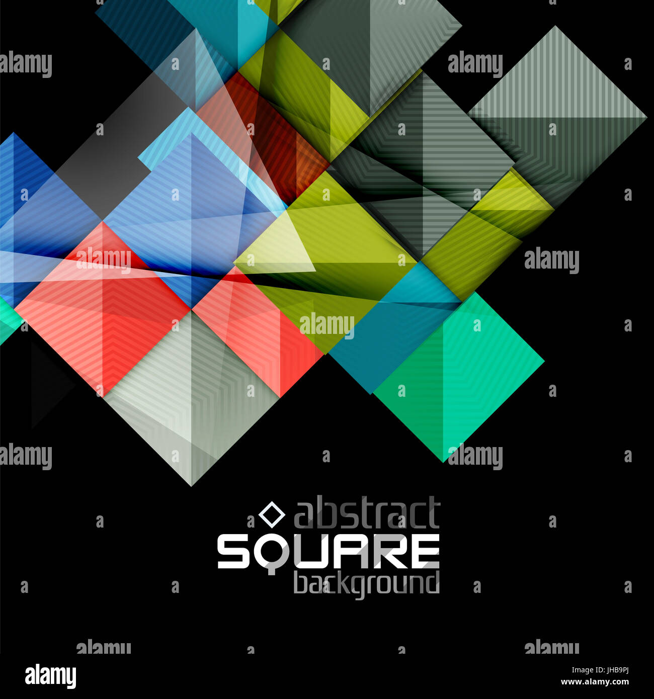 Glossy color squares on black. Geometric abstract background for your ...