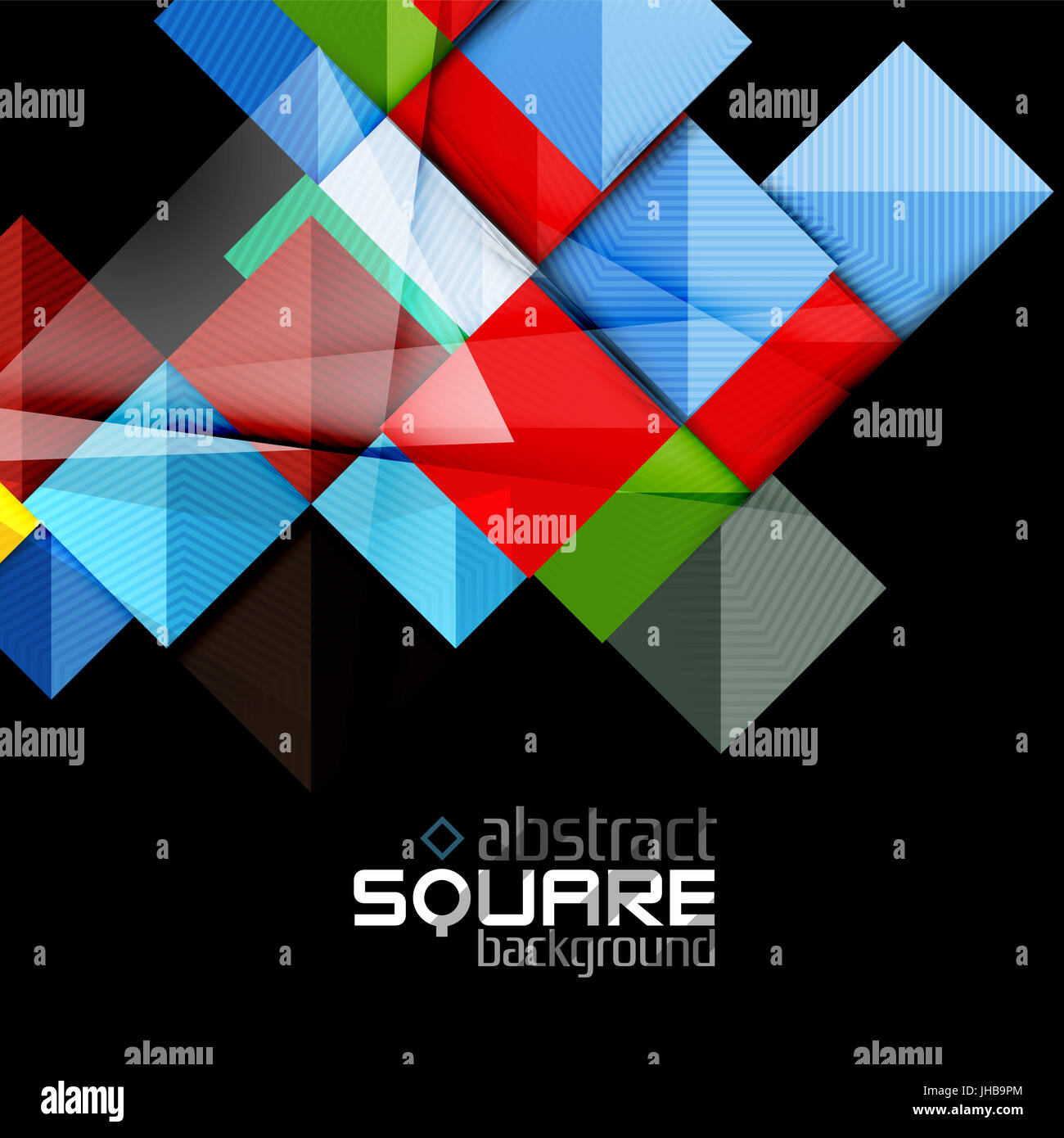 Glossy color squares on black. Geometric abstract background for your ...