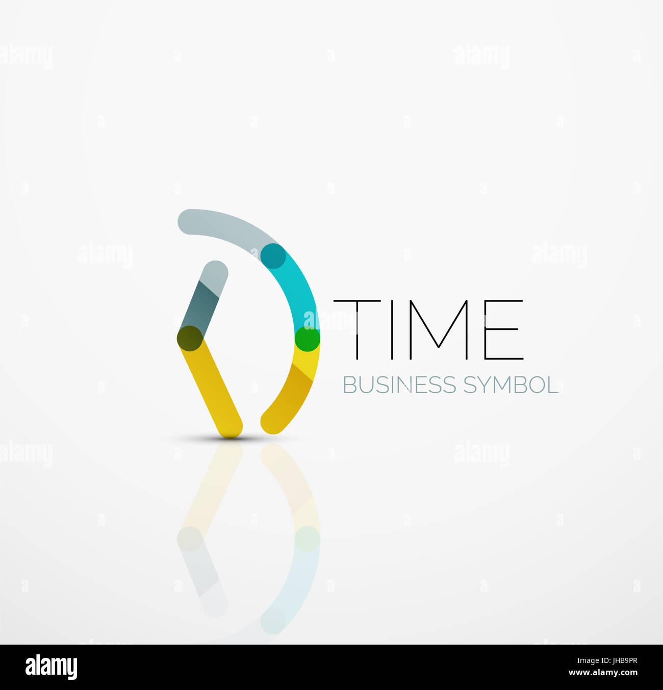 Vector abstract logo idea, time concept or clock business icon ...