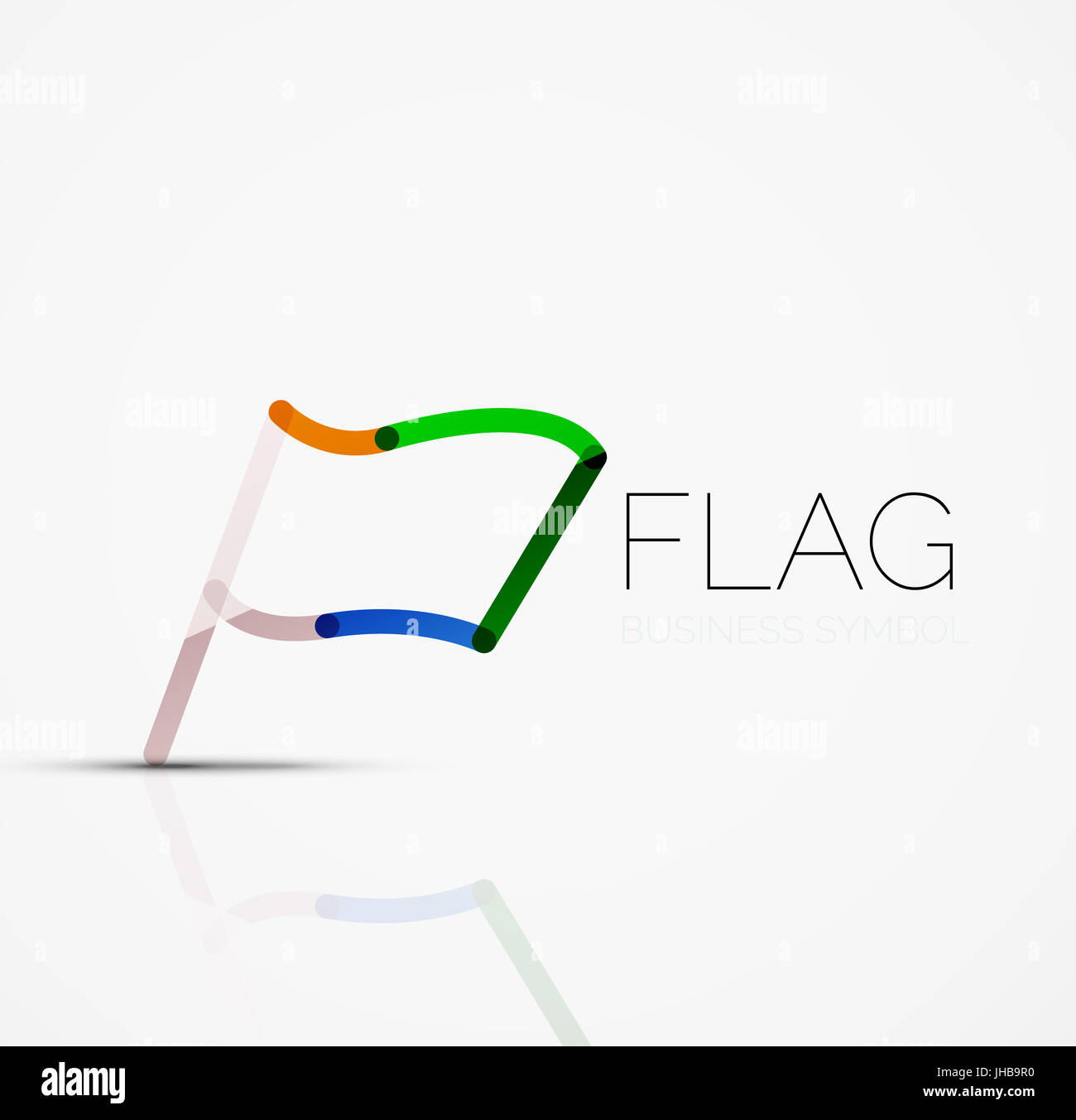 Logo flag, abstract vector linear geometric business icon Stock Photo ...