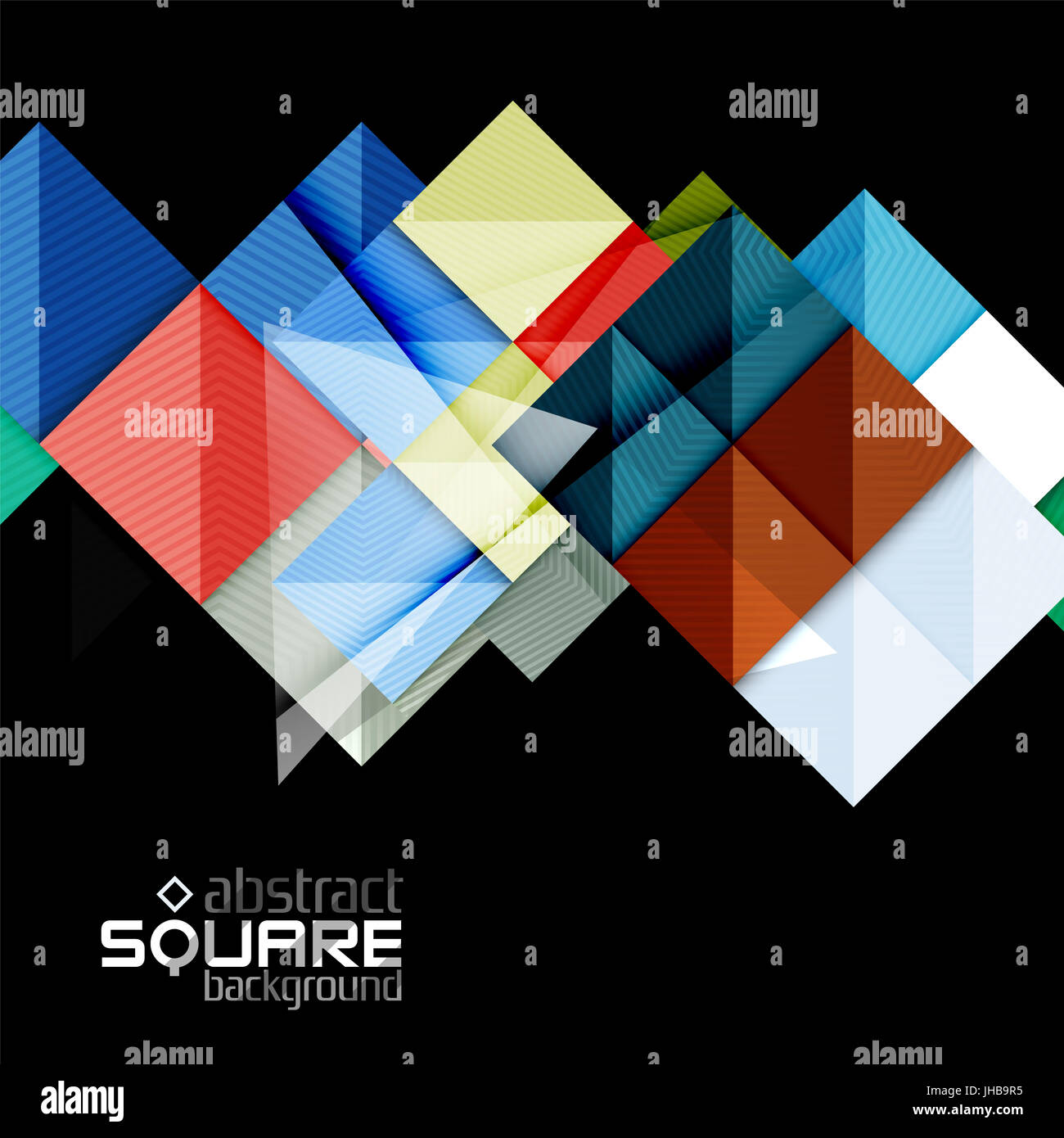 Glossy color squares on black. Geometric abstract background for your ...