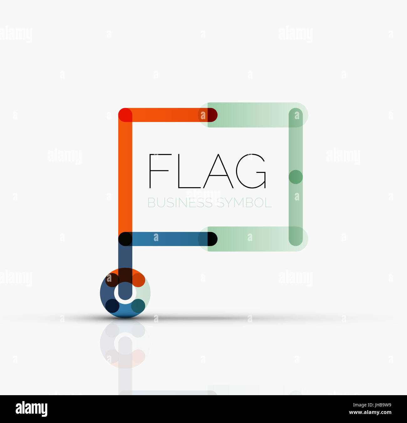 Logo flag, abstract vector linear geometric business icon Stock Photo ...
