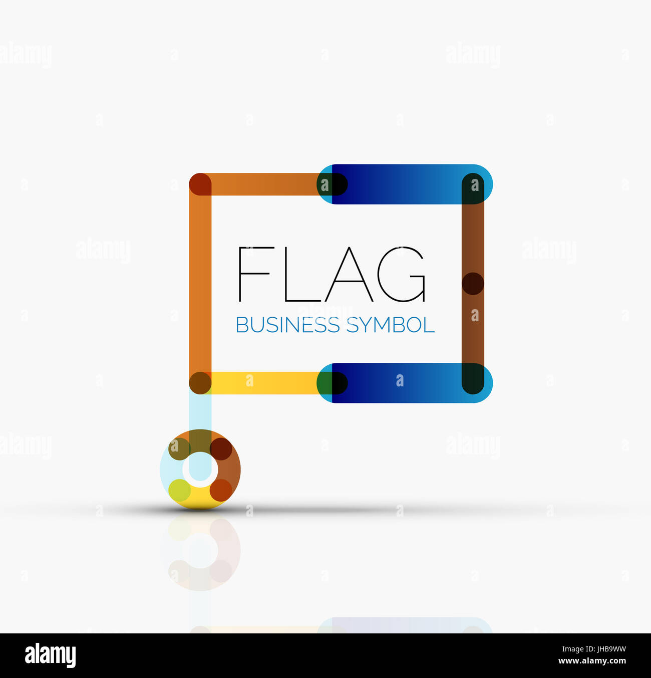 Logo flag, abstract vector linear geometric business icon Stock Photo ...