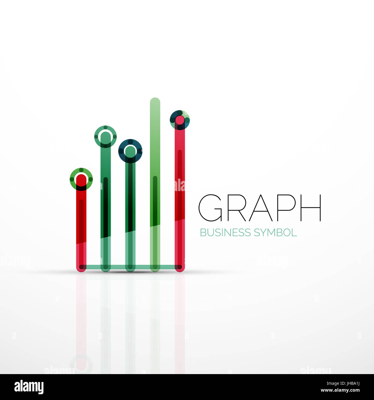 Vector abstract logo idea, linear chart or graph business icon ...