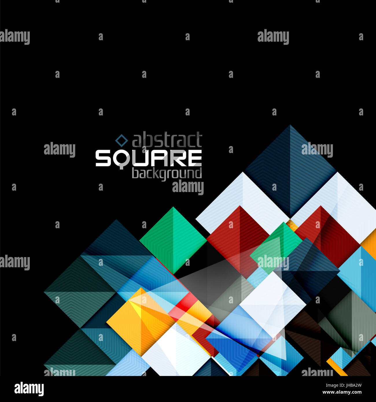 Glossy color squares on black. Geometric abstract background for your ...