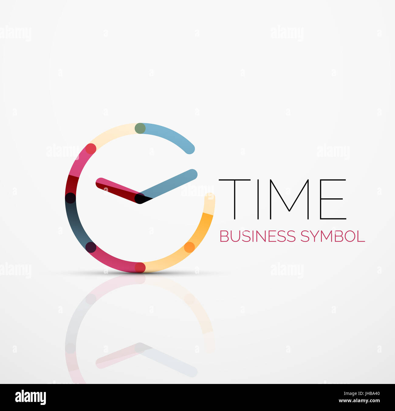 Vector abstract logo idea, time concept or clock business icon ...