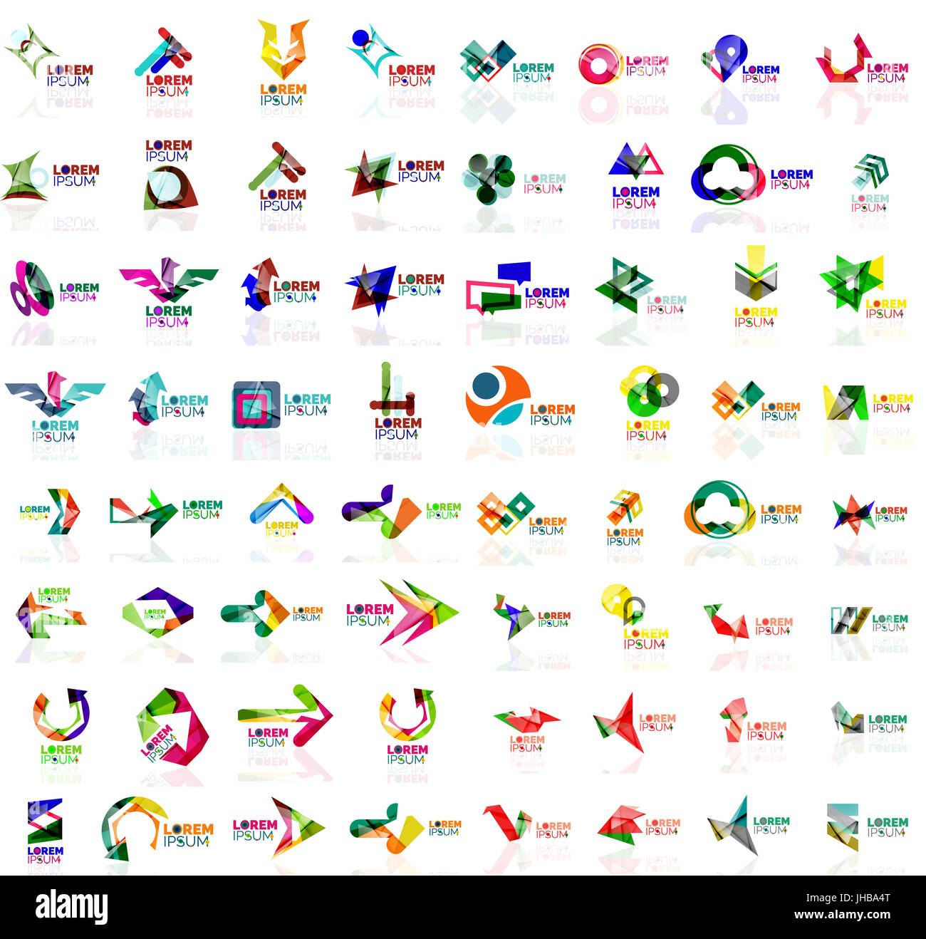 Mega set of geometrical abstract logos. Company universal concept ...