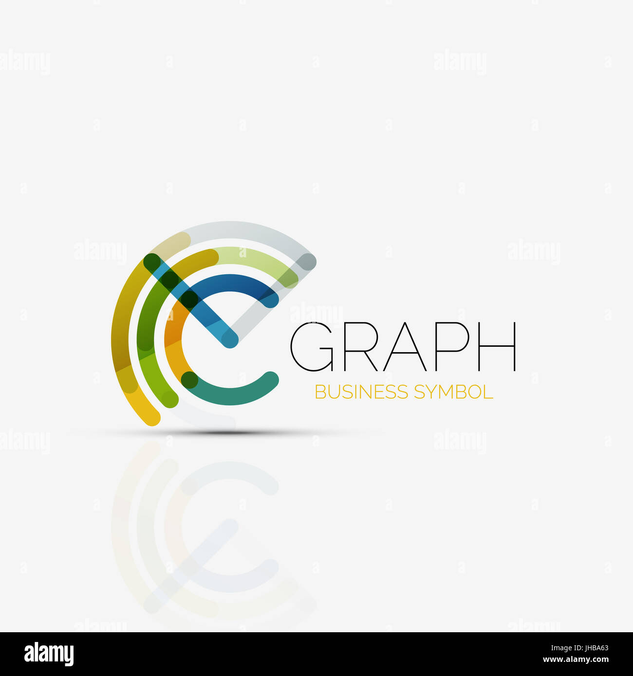 Vector abstract logo idea, linear chart or graph business icon ...