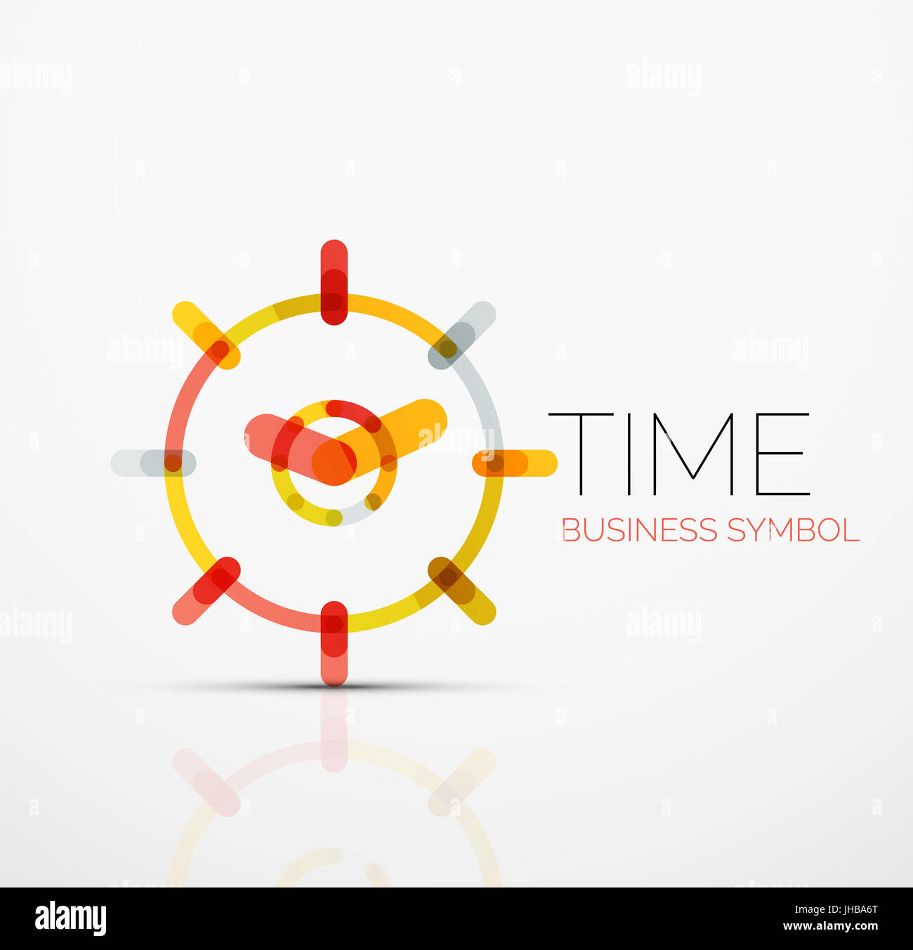 Vector abstract logo idea, time concept or clock business icon ...