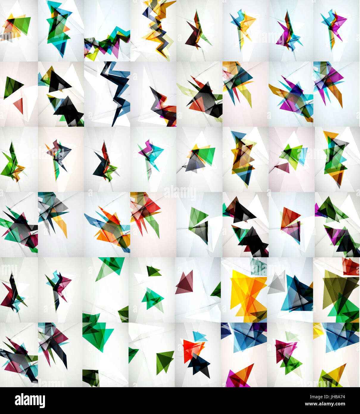 Rapid geometric motion concepts. Set of vector triangle abstract ...