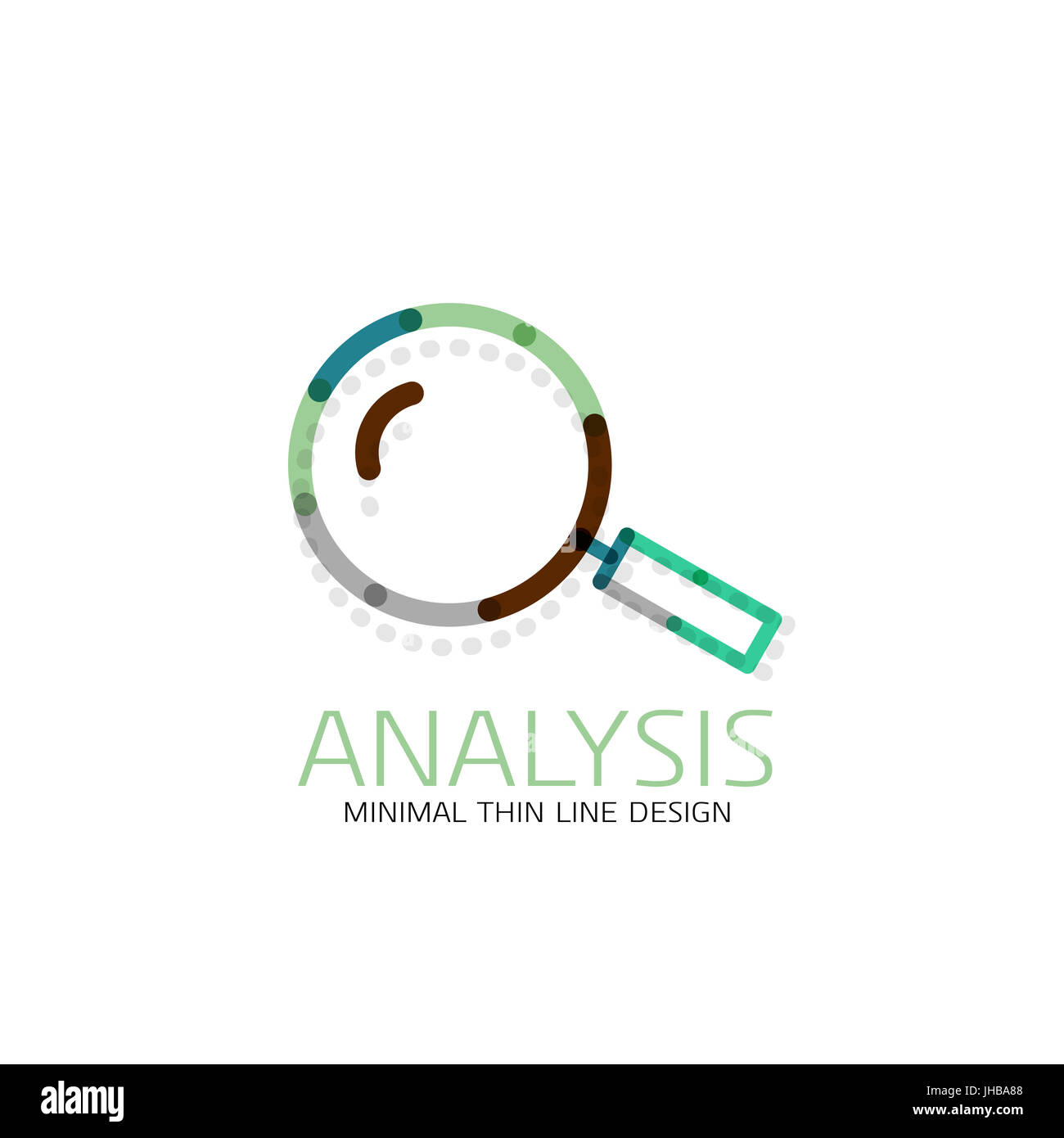 Vector thin line design logo magnifying glass, search and find or zoom ...