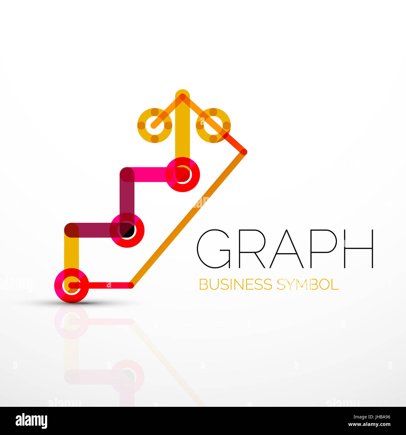 Vector abstract logo idea, linear chart or graph business icon ...