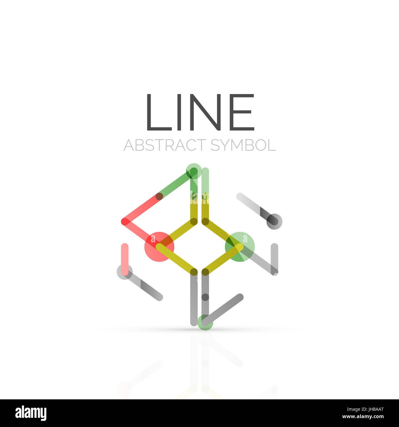 Linear abstract logo, connected multicolored segments of lines ...