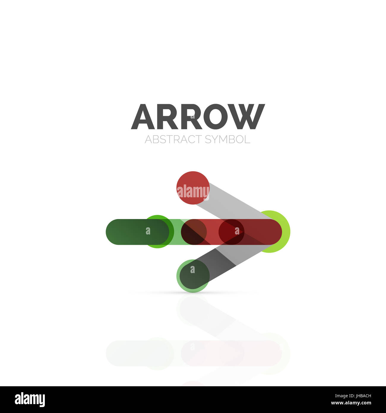 Linear arrow abstract logo, connected multicolored segments of lines in ...