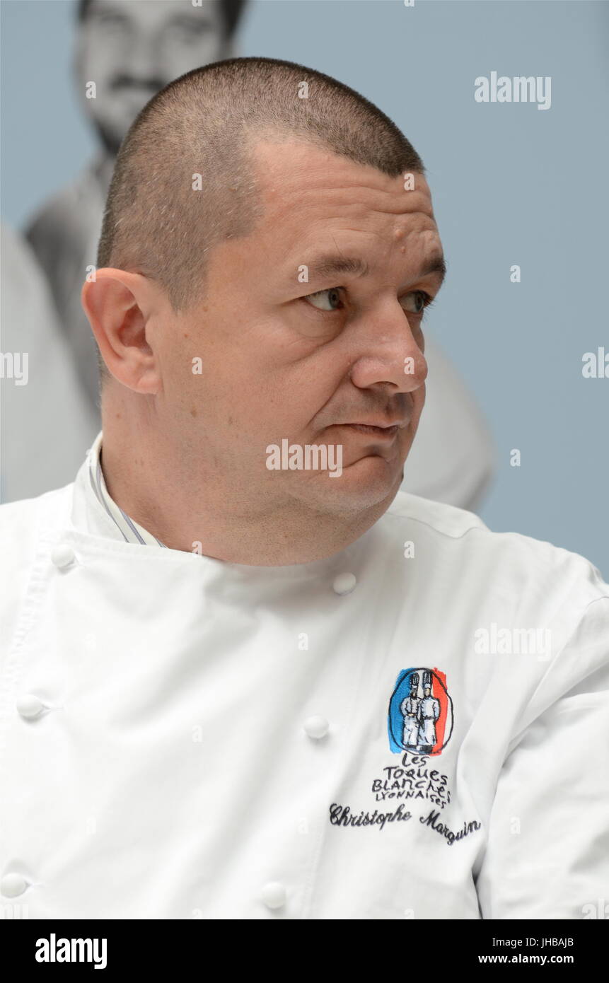 French Chef Christophe Marguin delivers public cooking lesson in Lyon ...