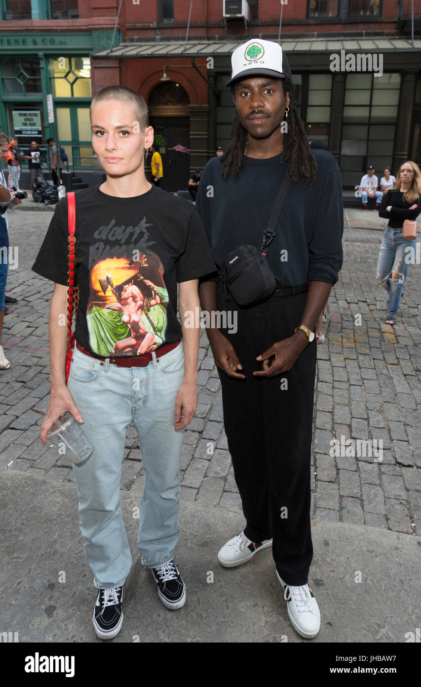 New York, NY USA - July 12, 2017: Camilla Venturini and Dev Hynes ...
