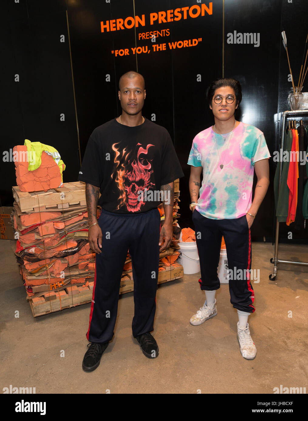 New York, NY USA - July 12, 2017: Designer Heron Preston & Jonathan Pak ...