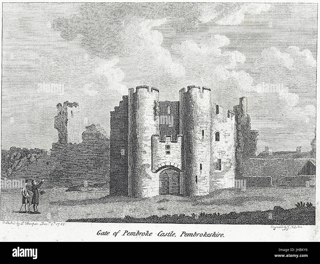 The Gate of Pembroke Castle in Pembrokeshire, Wales, is a notable ...