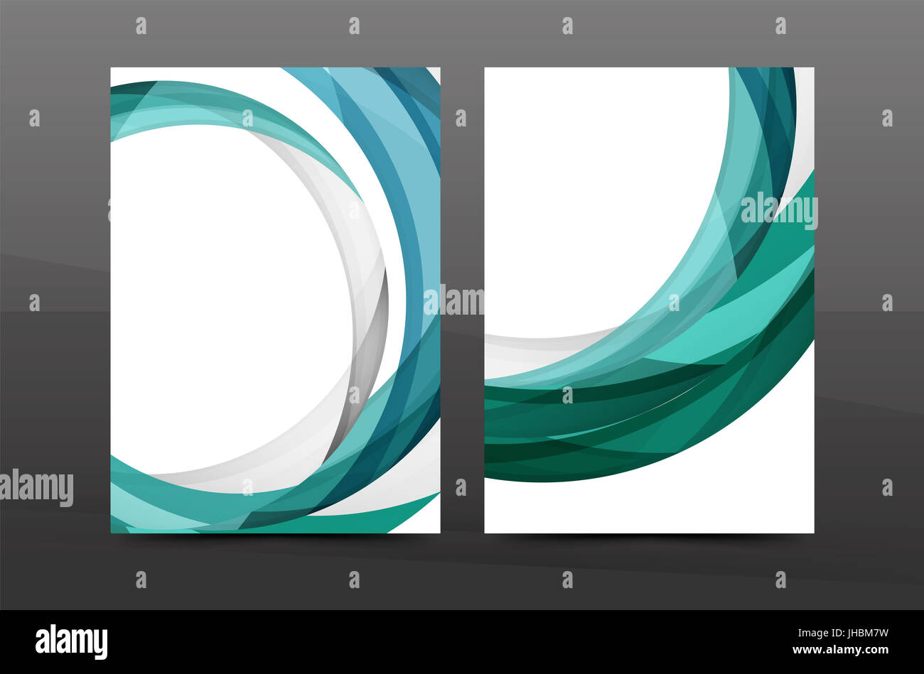 Color waves abstract background geometric A4 business print template ...