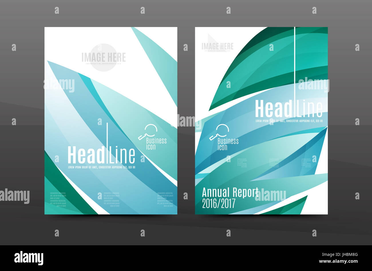 Color waves abstract background geometric A4 business print template ...