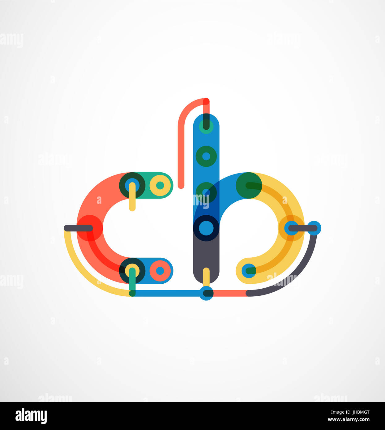 Colorful funny cartoon letter icon. Business logo design Stock Photo ...