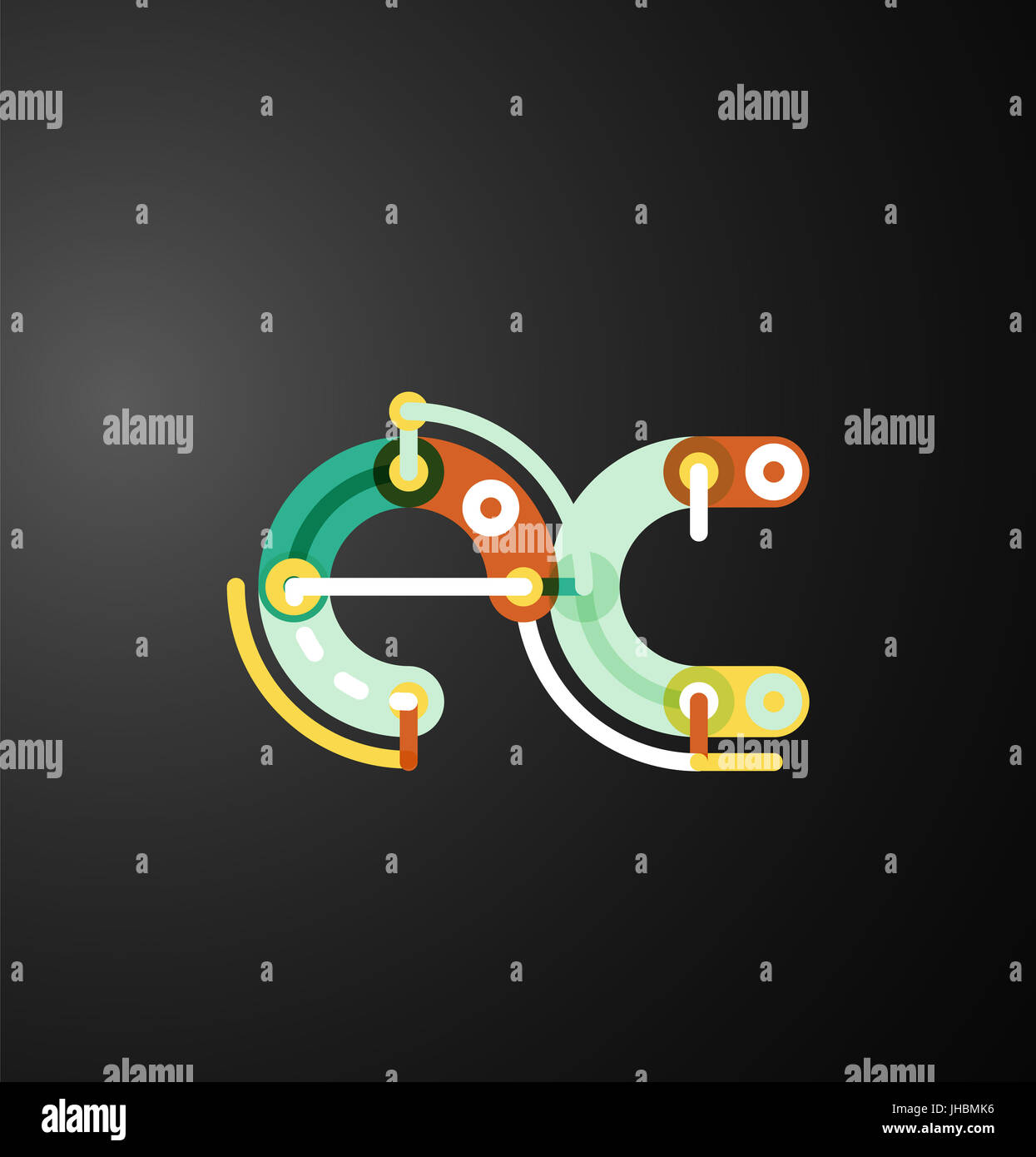 Colorful funny cartoon letter icon. Business logo design Stock Photo ...