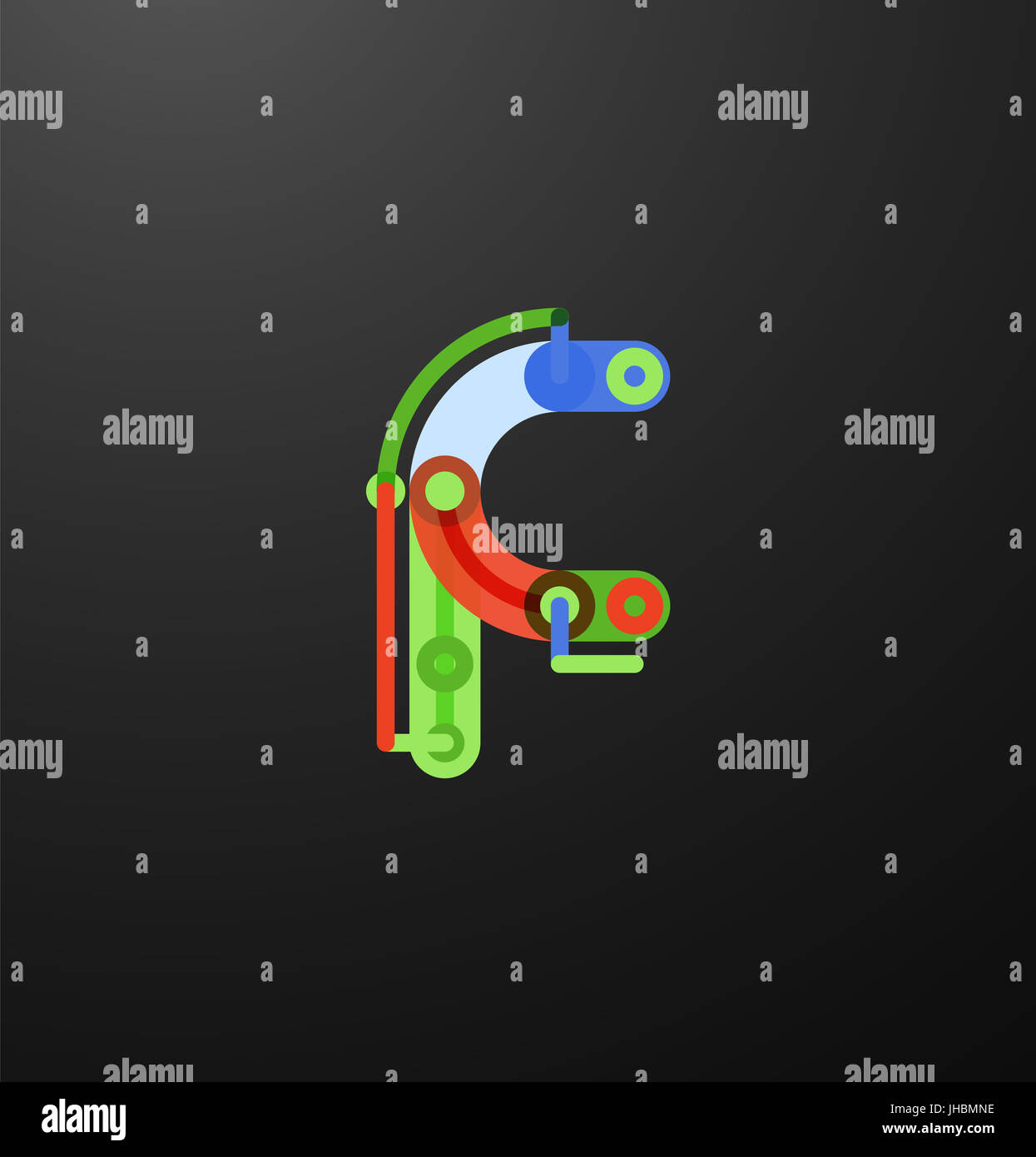 Colorful funny cartoon letter icon. Business logo design Stock Photo ...