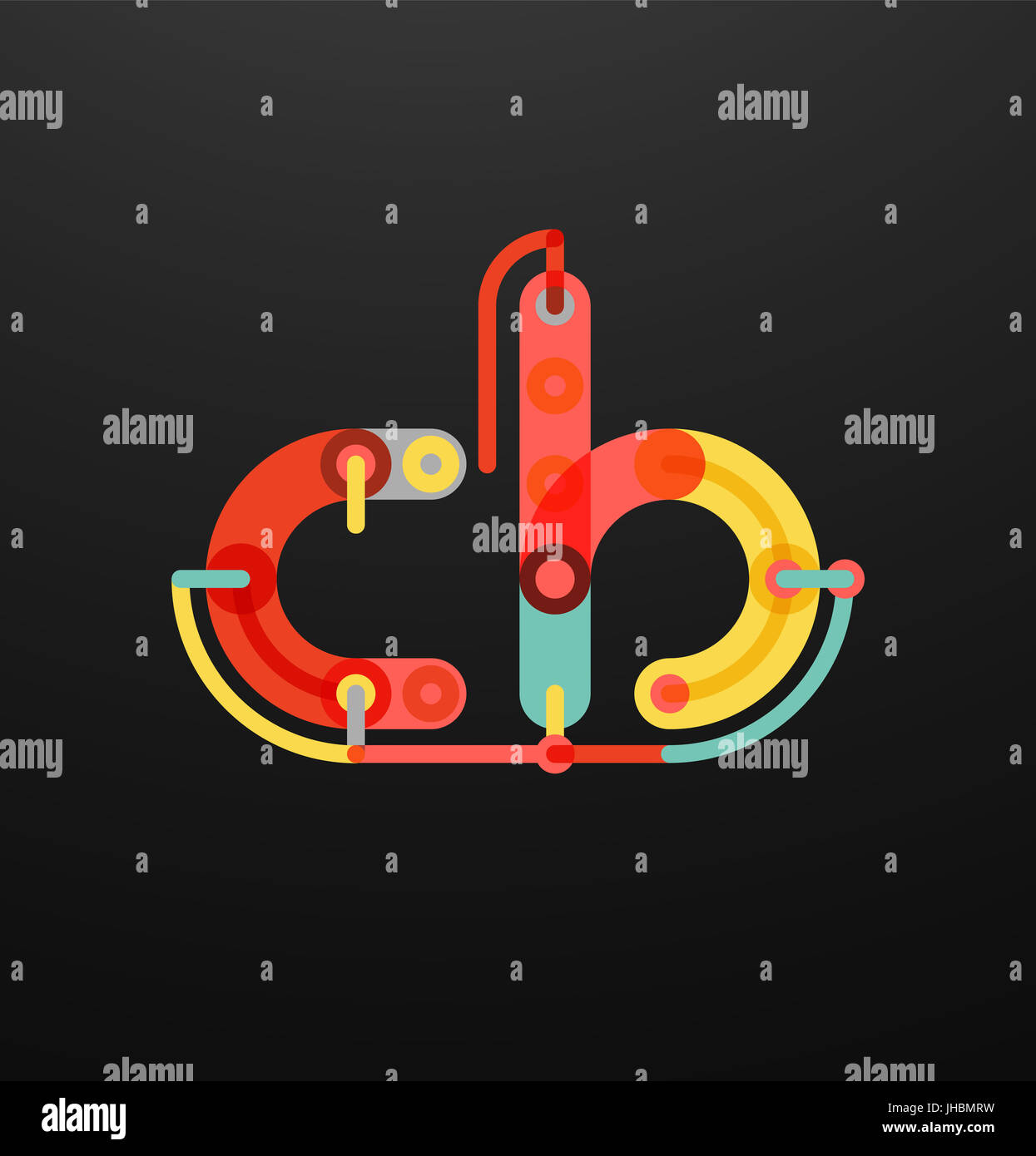 Cartoon linear letters icons. Modern funny logo concept Stock Photo - Alamy