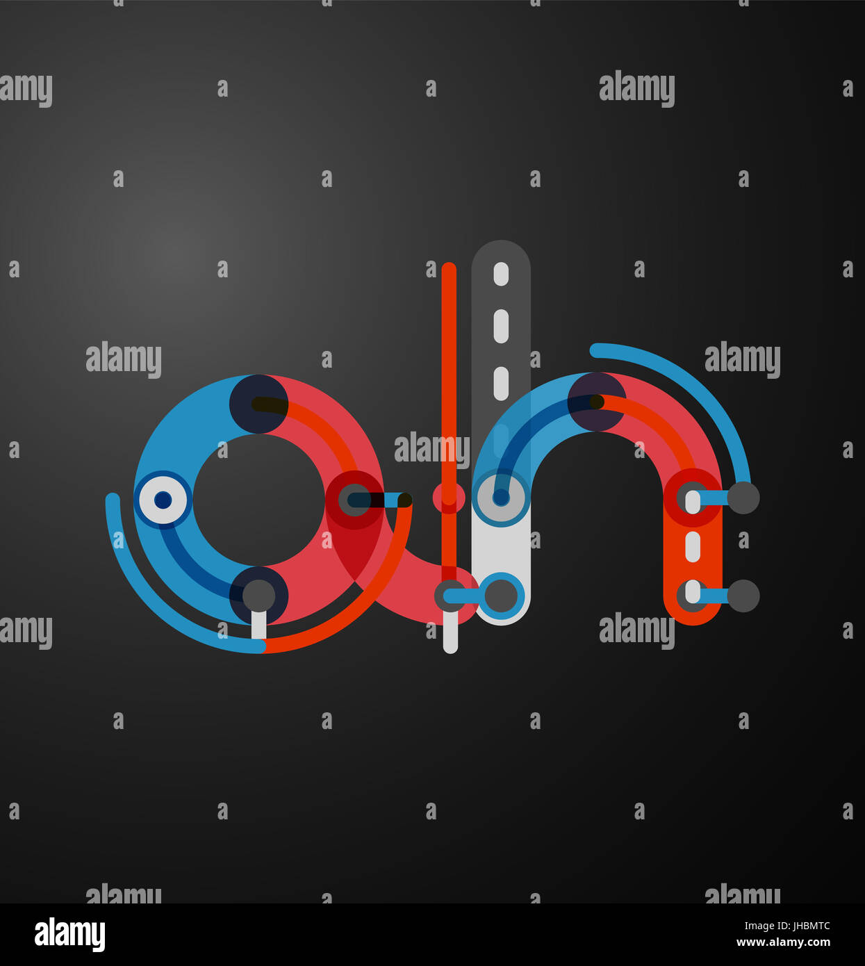 Cartoon linear letters icons. Modern funny logo concept Stock Photo - Alamy