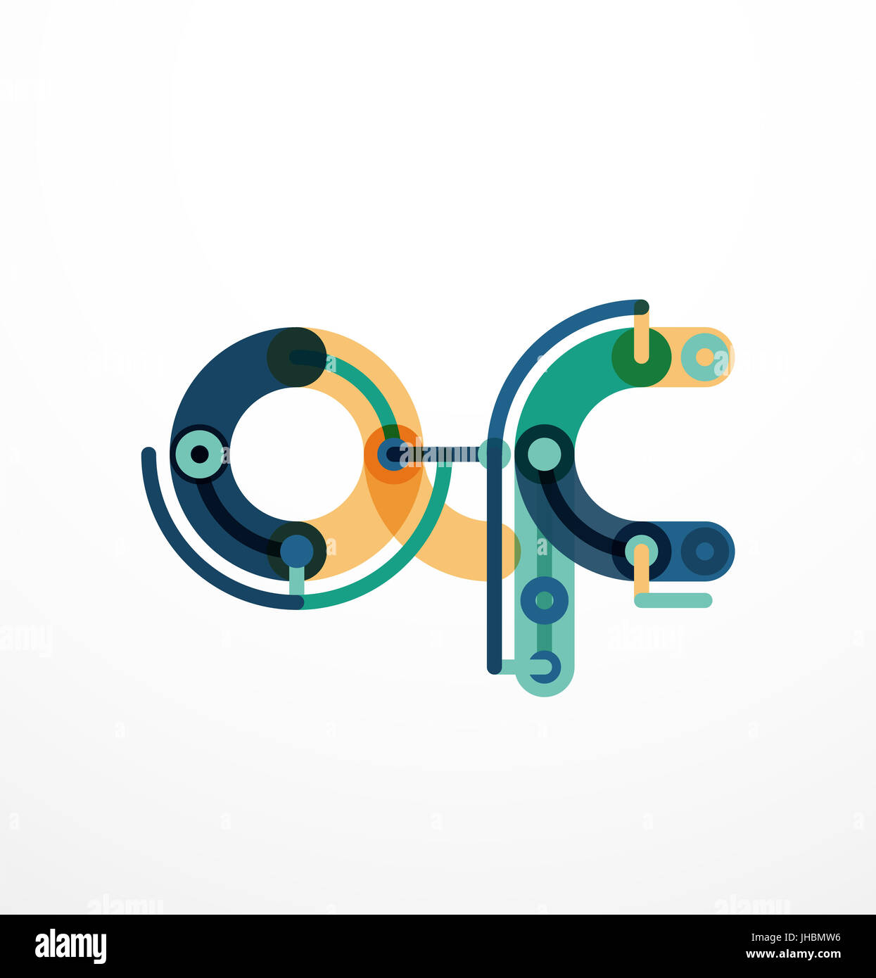 Cartoon linear letters icons. Modern funny logo concept Stock Photo - Alamy